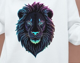 Neon Lion Art Design Digital Download Png File. - Etsy