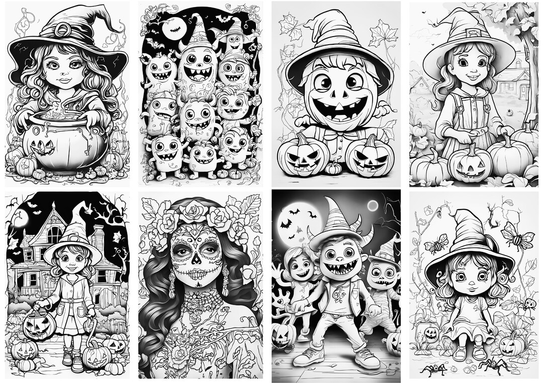 Halloween Coloring Pages: 30 Printable Designs (PDF) - Etsy