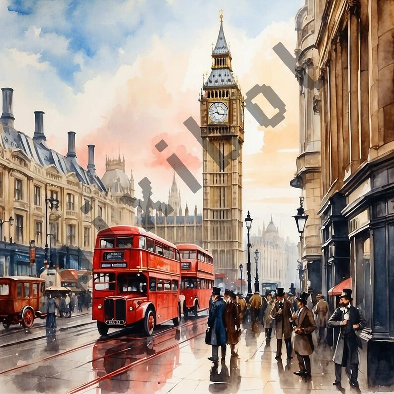 Big Ben Jpg, Big Ben Watercolor, Big Ben Wall Art, Fashion Art, London ...