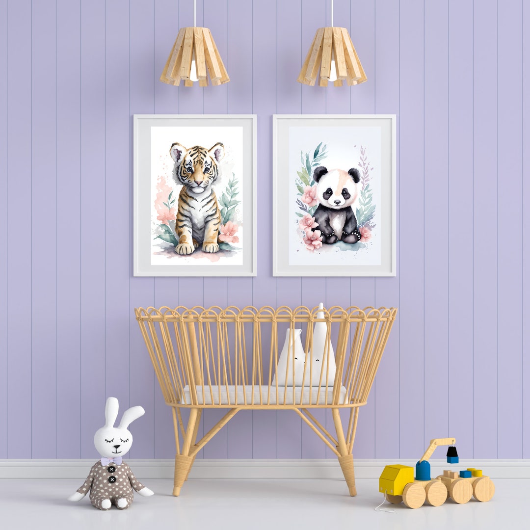 Cute Baby Animals Nursery Prints, Watercolor, PNG, Digital Crafting ...