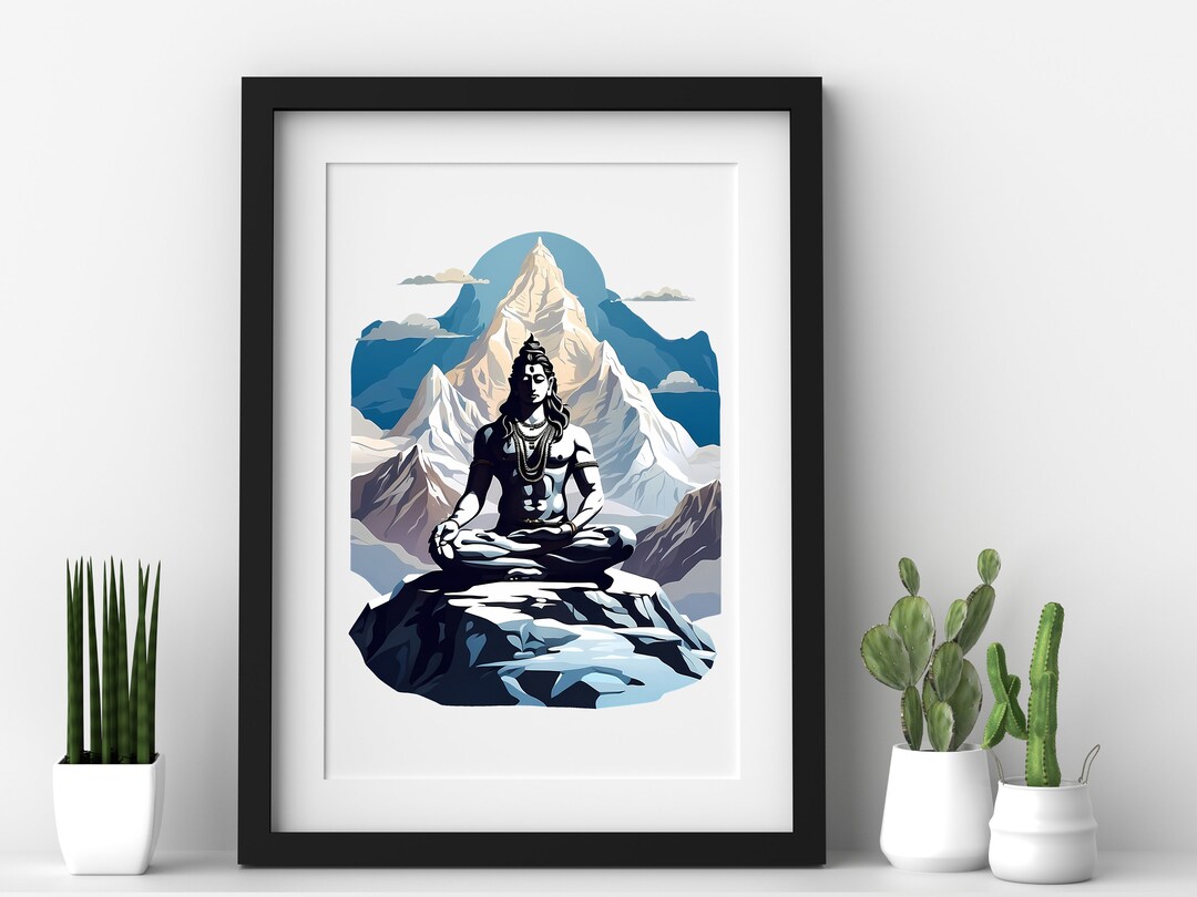 Lord Shiva Wall Art Printable, Shiva Meditating Art, Hindu God Art ...