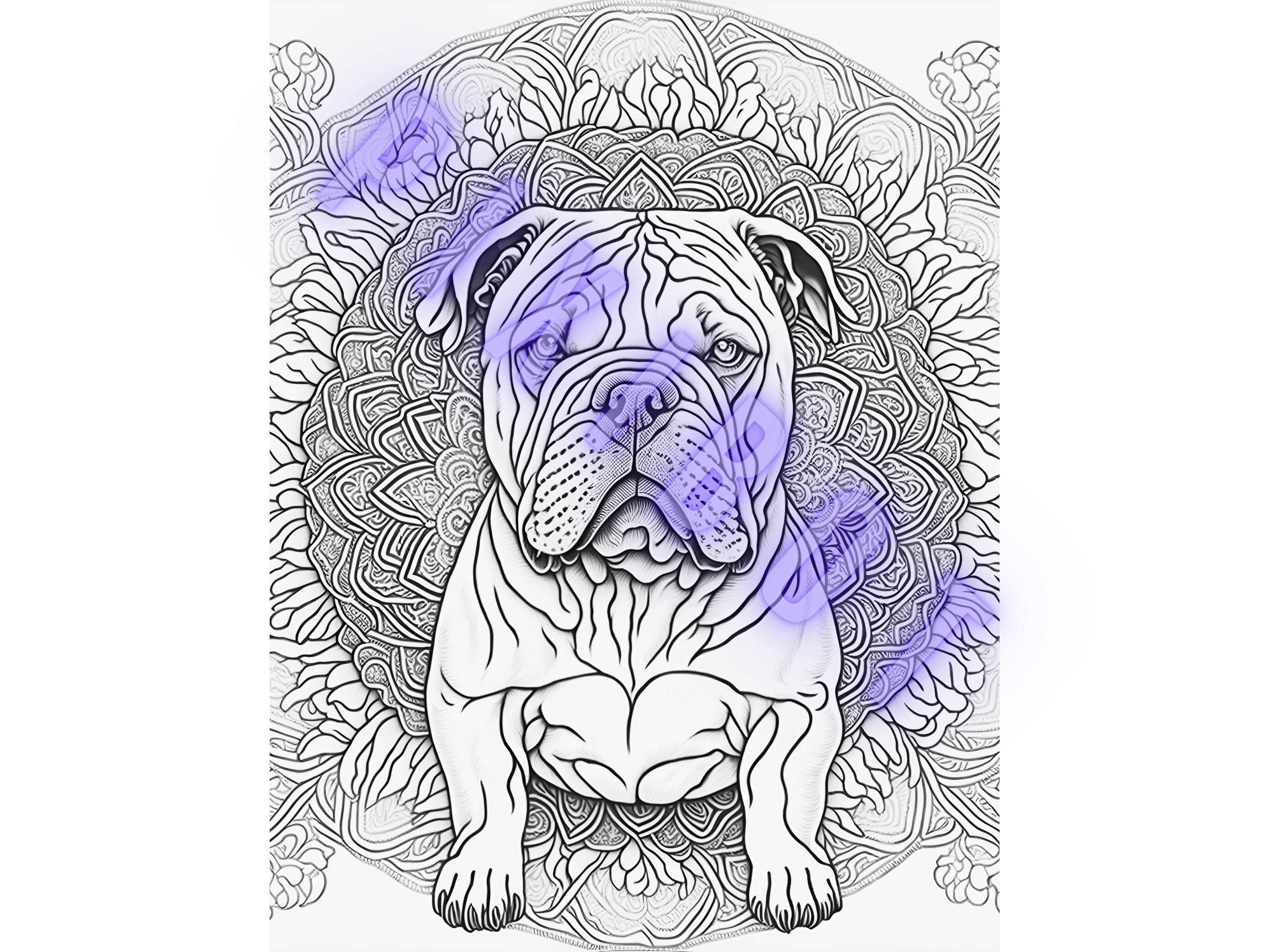Dogs Coloring Book, Mandala Designs, Relaxing Activity, Coloring Pages ...