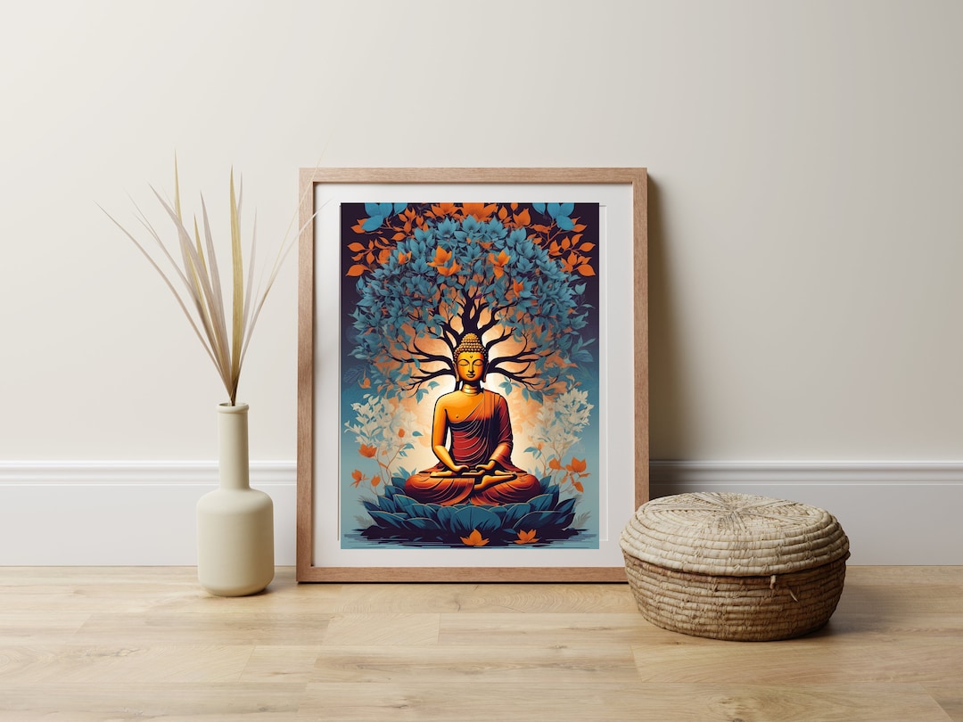 Buddha Wall Art, Boho Decor, Modern Boho Wall Art Prints, Vibrant ...