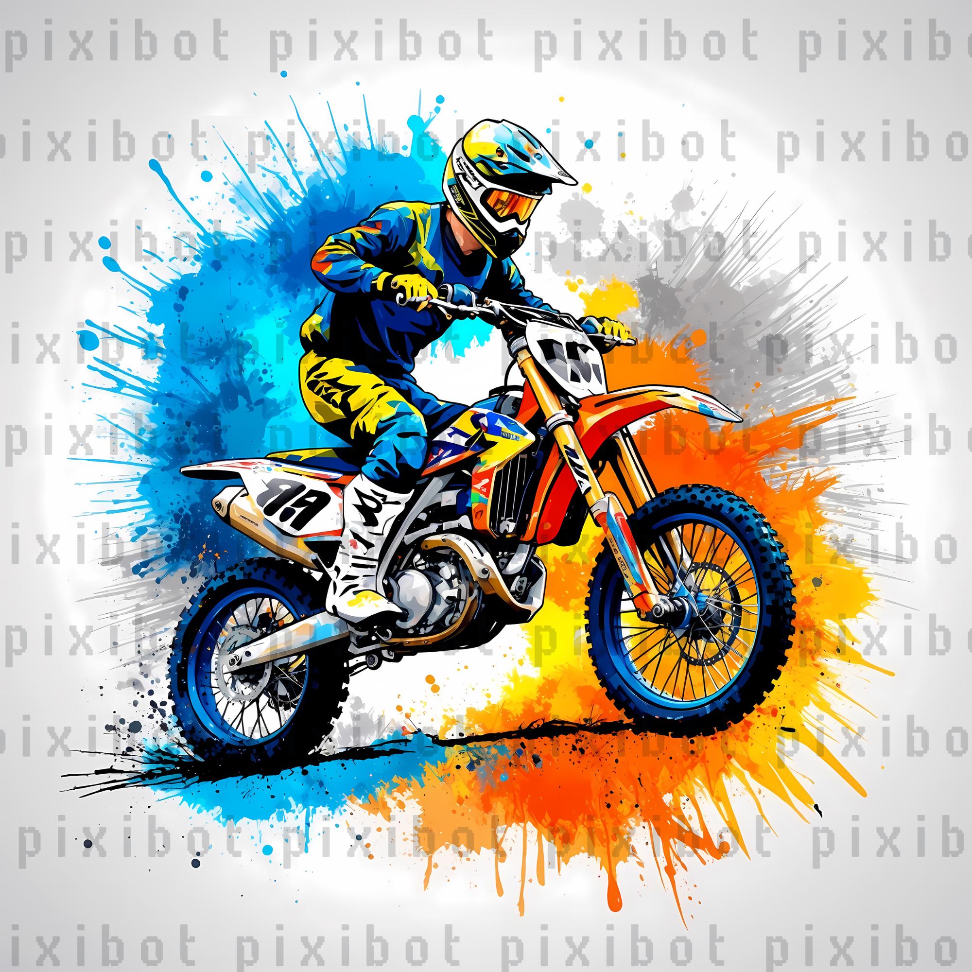 5 Dirt Bike Clip Art, Motocross JPG, Motorcycle, Printable Watercolor ...