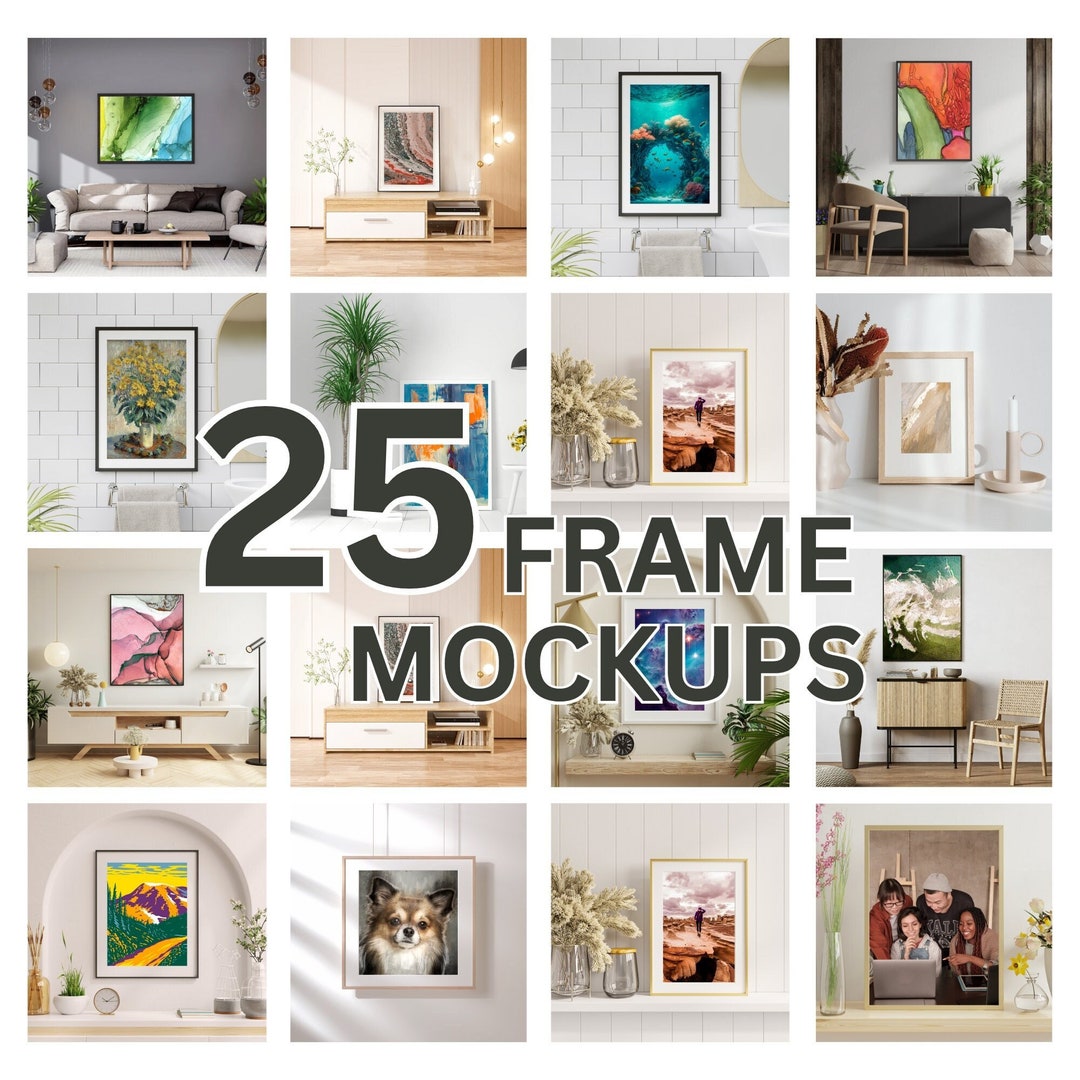 Buy 25 Frame Mockup Bundle Art Print Mockups Wall Art Mockups Online in ...