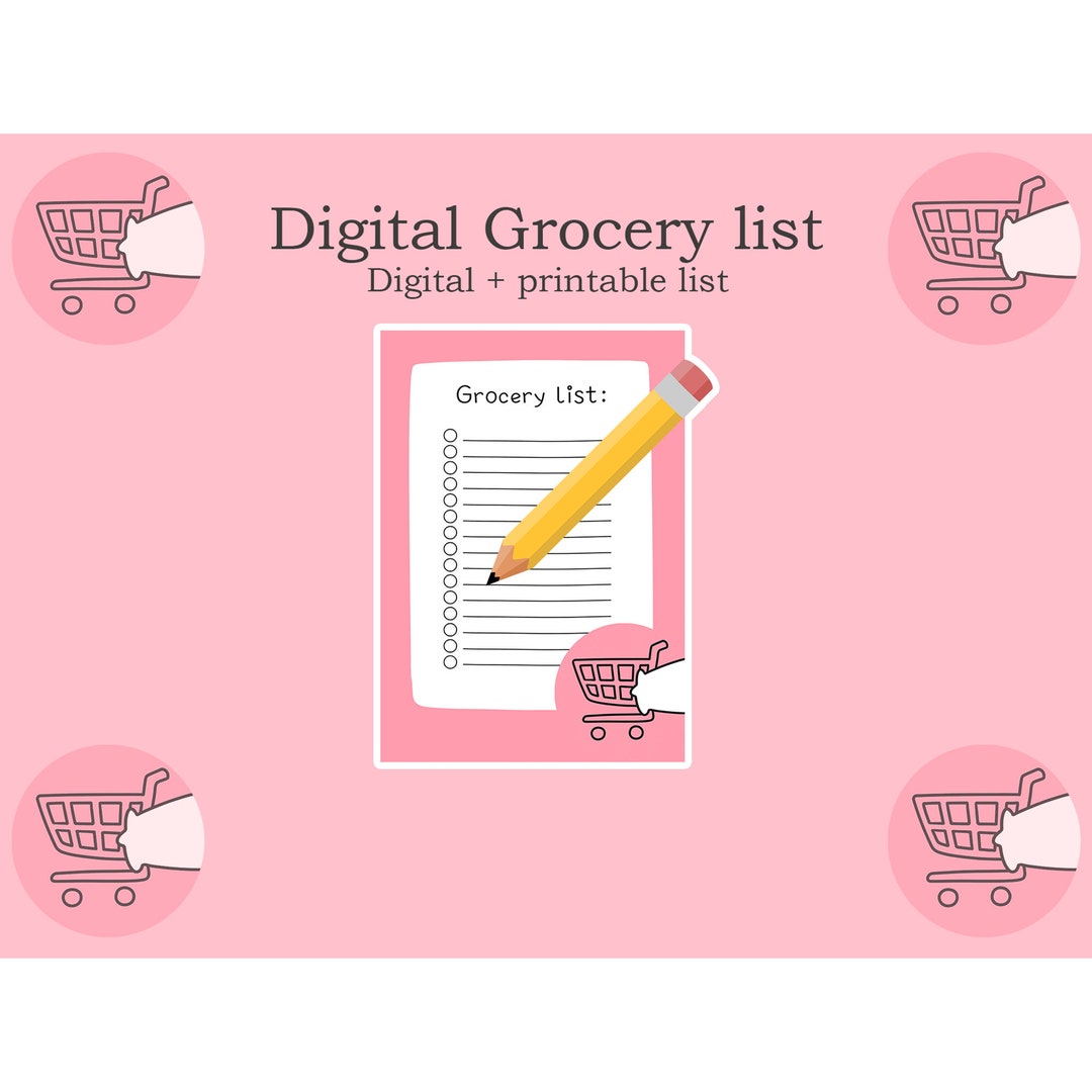Digital Printable Grocery List - Etsy