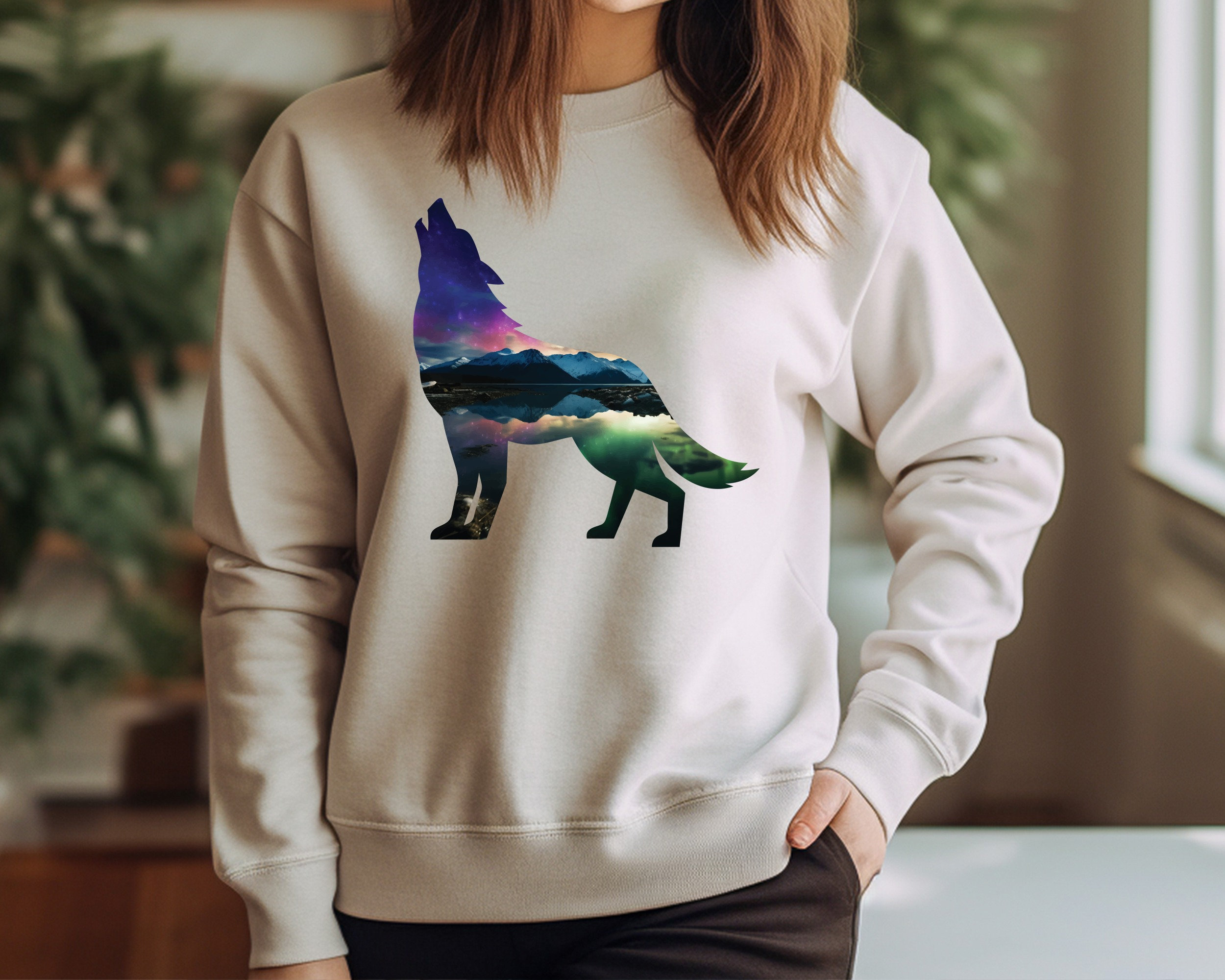 Wolf Sweatshirt, Howling Wolf, Wolf Lover Gift, Animal Lover Sweatshirt ...