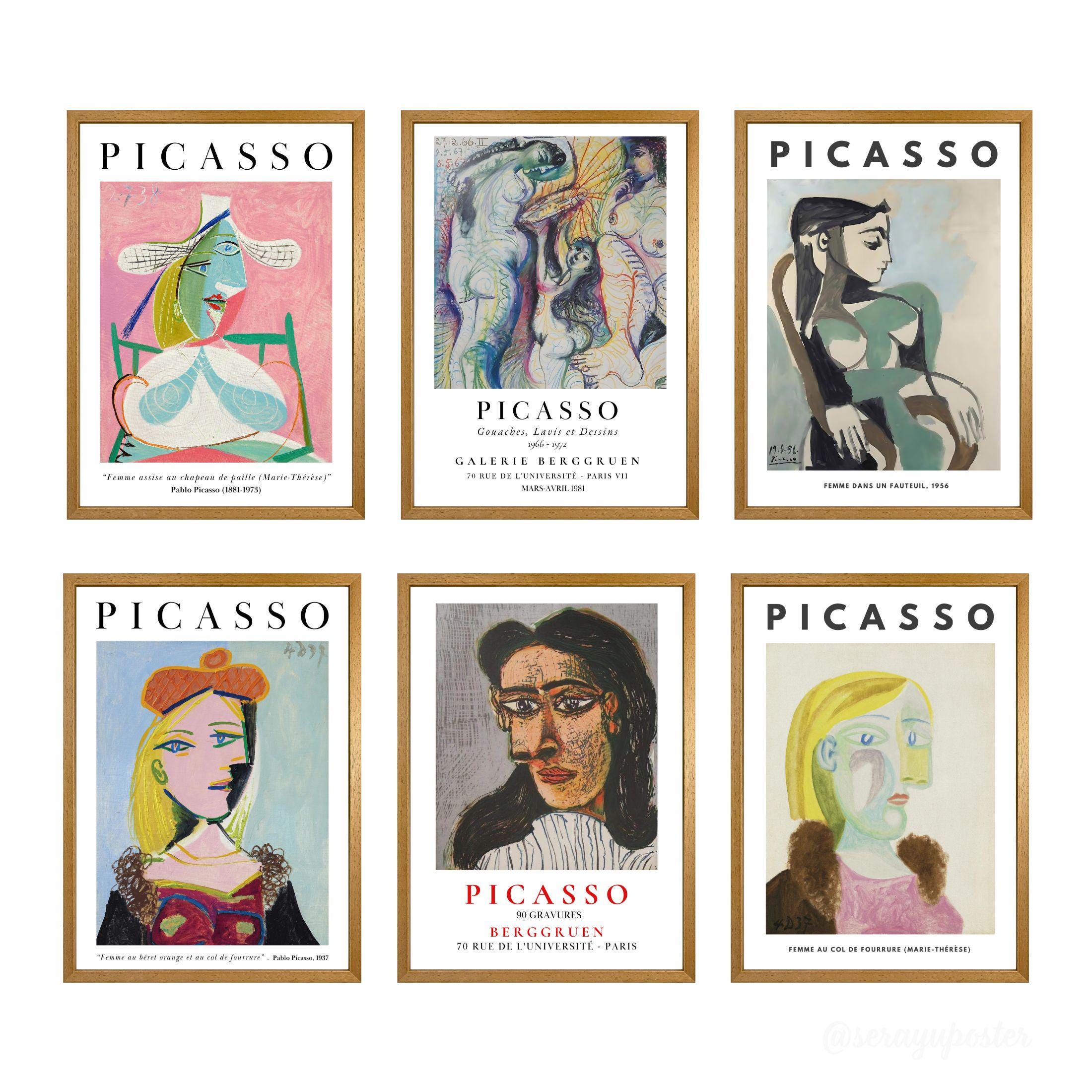 Pablo Picasso Set of 10 Art Collection, Digital Prints, Picasso Poster ...