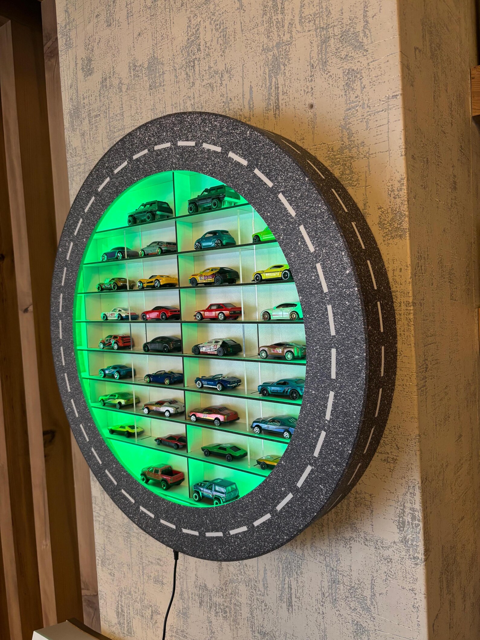 Lighted Car Shelf ,matchbox Car Storage, Wall Mounted Car Rack/shelf ...