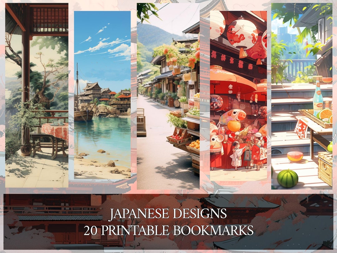 20 Printable Japanese Summer Themed Bookmarks - Etsy