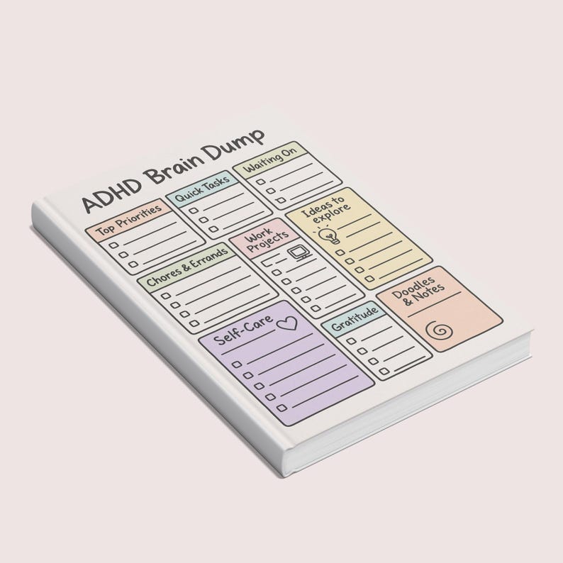 ADHD Brain Dump Printable Planner: Focus & Productivity Organizer (A4 ...
