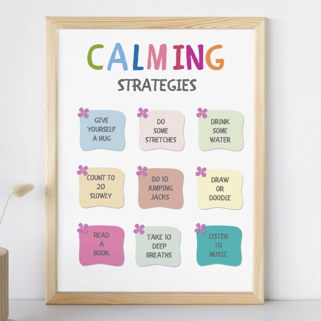 Pastel Calming Strategies Wall Art Printable, Relaxation Techniques ...