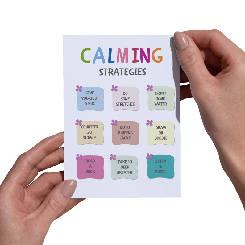 Pastel Calming Strategies Wall Art Printable, Relaxation Techniques ...