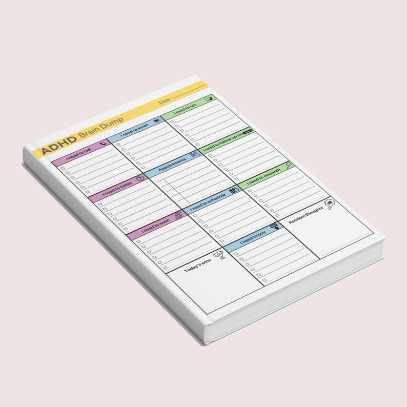 ADHD Brain Dump Printable Planner, Daily Task Organizer Sheet, ADHD to ...