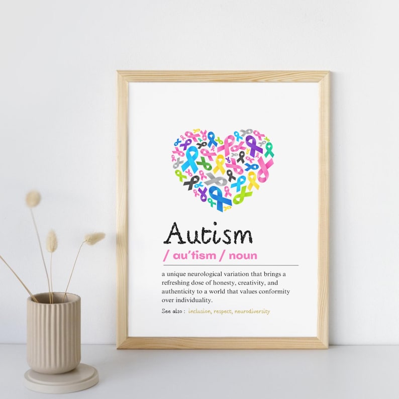 Autism Definition, Autism Poster, Autism Awareness Wall Art, Autism ...
