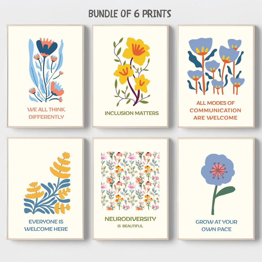 Neurodiversity Classroom Posters Set of 6 | Inclusive Wall Art Digital ...