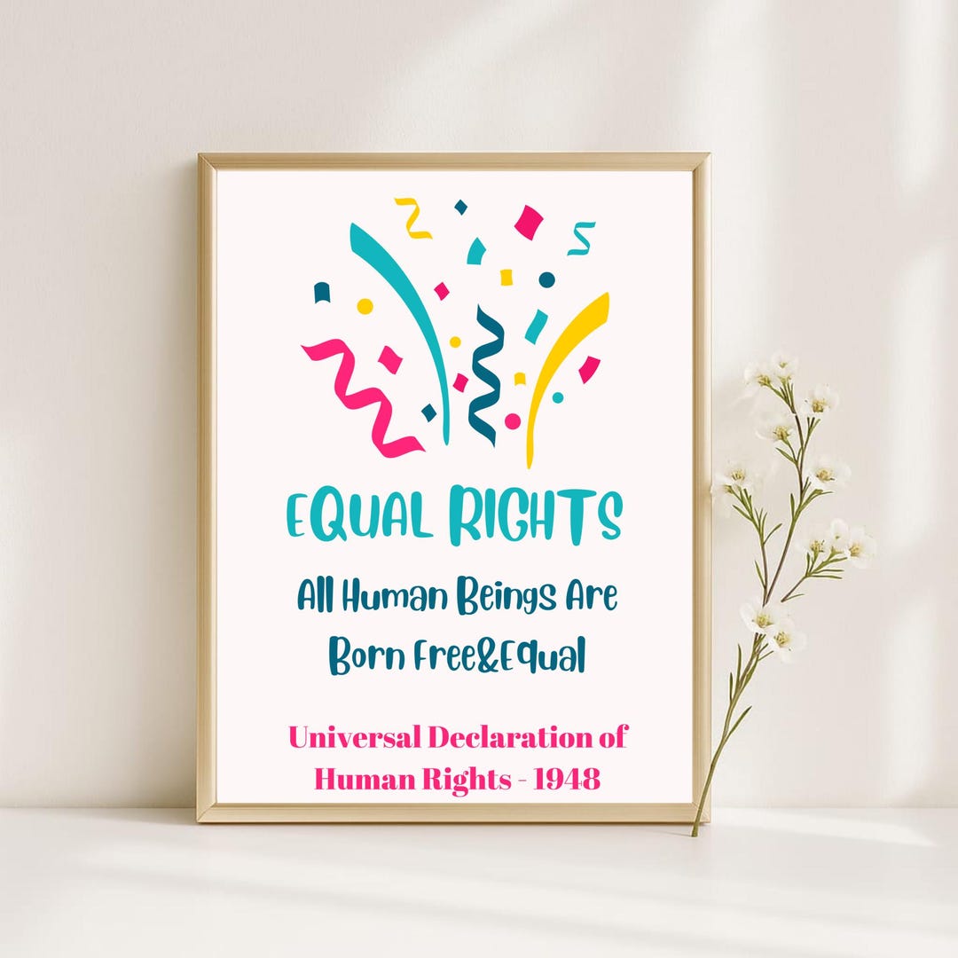 Equal Rights Wall Art Printable, Human Rights Poster, Born Free and ...