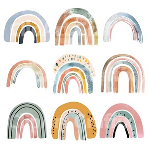 Colorful Rainbow Clipart With Transparent Backgrounds Cute Boho ...