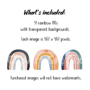 Colorful Rainbow Clipart With Transparent Backgrounds Cute Boho ...