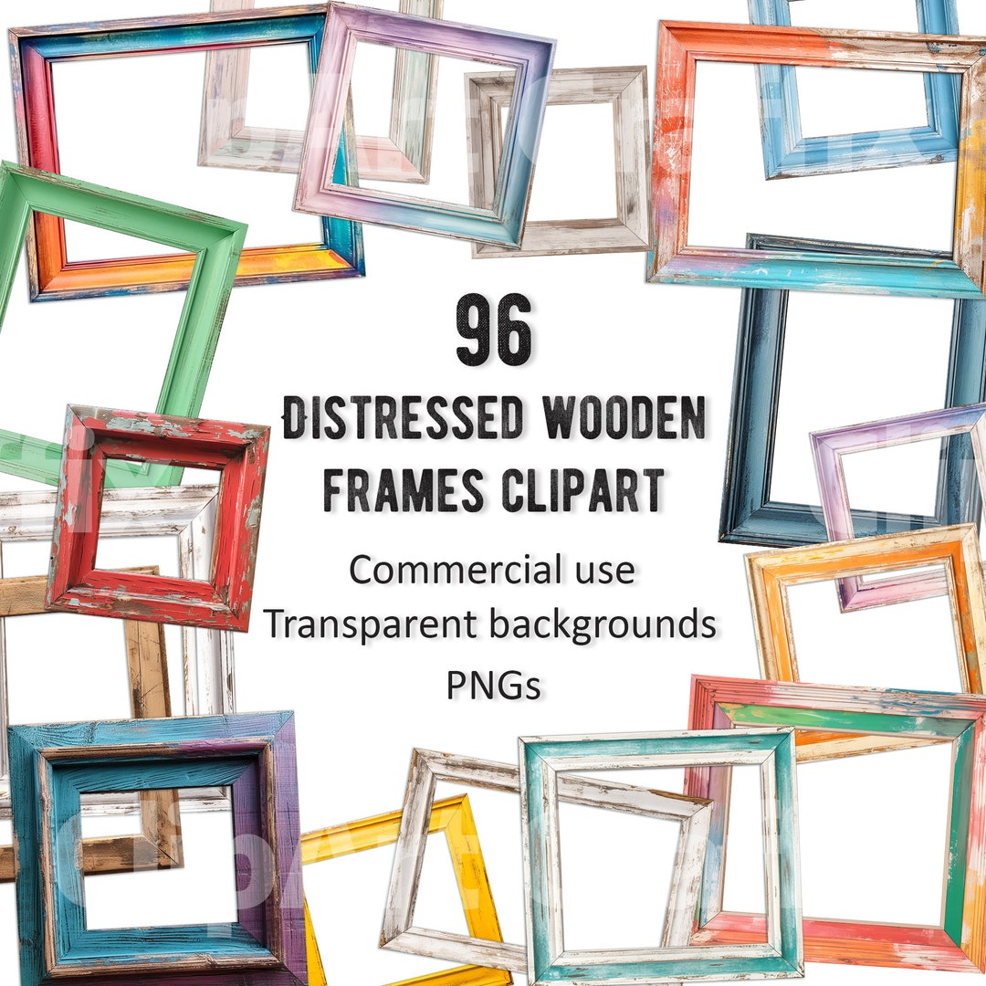 Distressed Wood Frames Clipart Bundle Border Clip Art Transparent ...