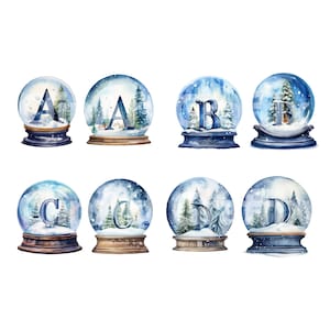 Christmas Snow Globe Letters Christmas Clipart Christmas Font Snow ...