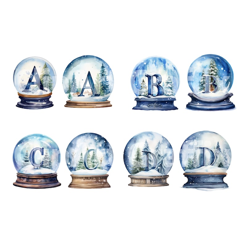 Christmas Snow Globe Letters Christmas Clipart Christmas Font Snow ...