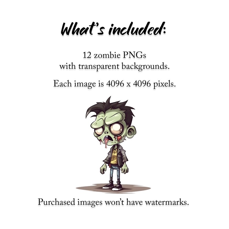 Halloween Cartoon Zombie Clipart Bundle Halloween Clipart Zombie PNG ...
