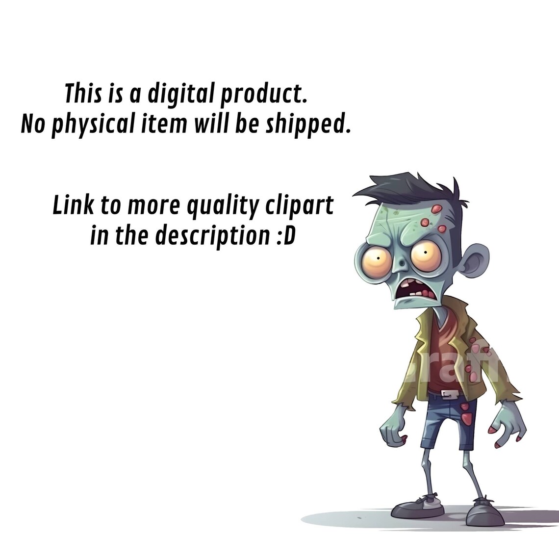 Halloween Cartoon Zombie Clipart Bundle Halloween Clipart - Etsy