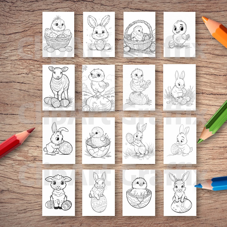 Printable Easter Coloring Pages for Kids Activity for Toddlers DIGITAL ...