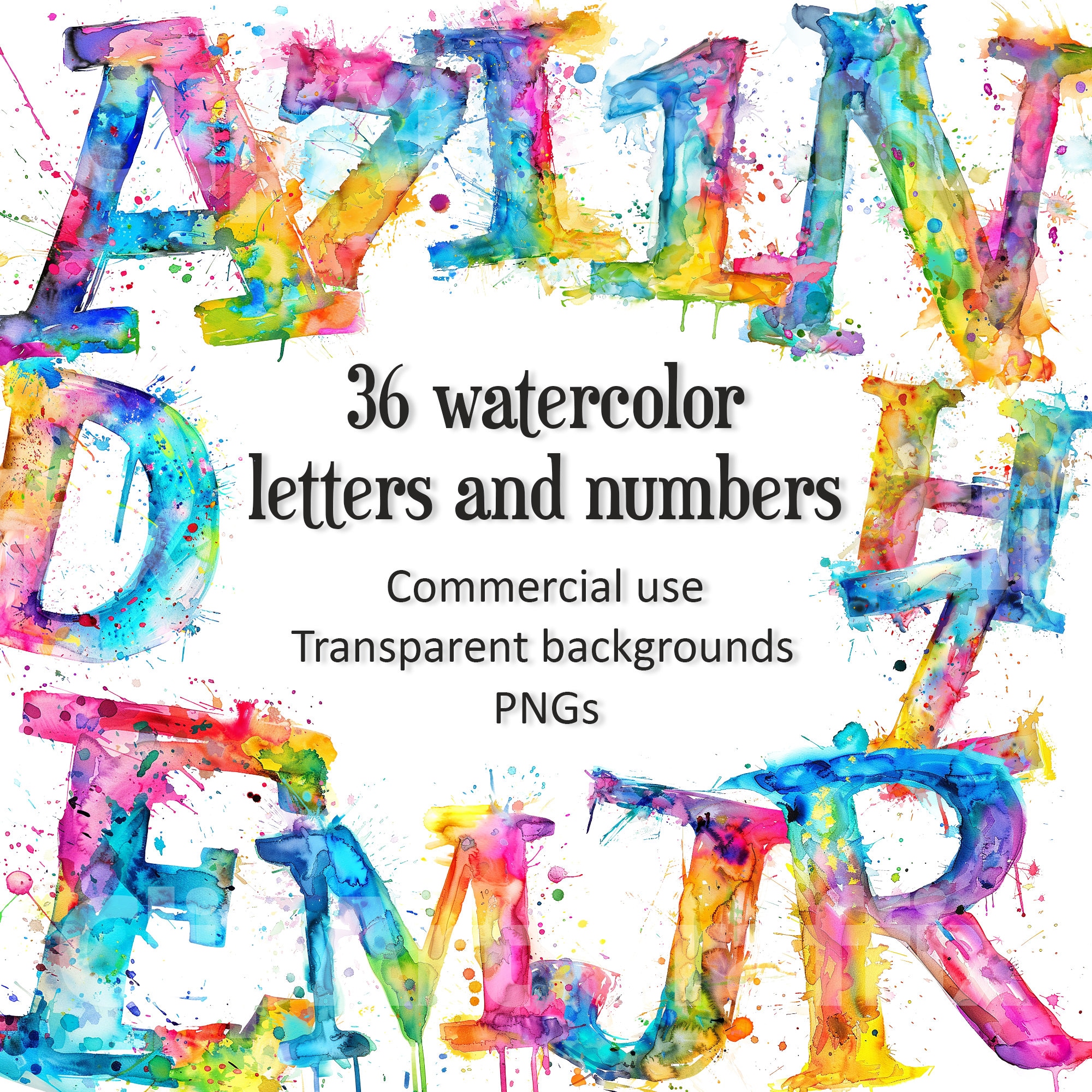 Colorful Alphabet and Numbers Colorful Font Clipart Alphabet Clip Art ...