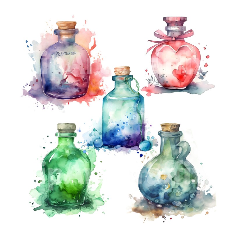 Magic Potion Clipart Bundle Fantasy Magical Wizard Clip Art Potion ...