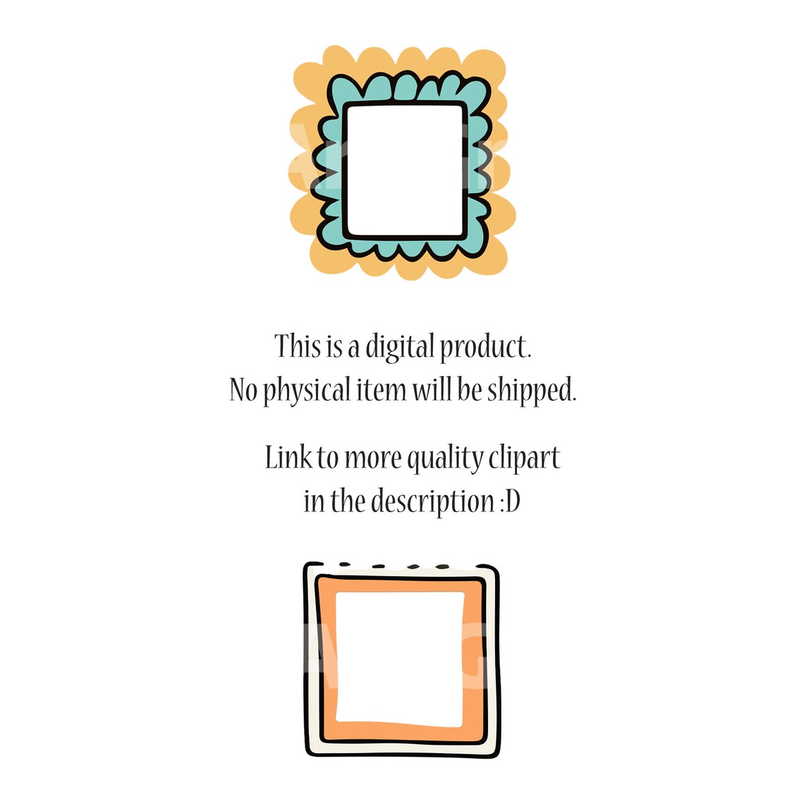 120 Doodle Clipart Frames Digital Frame Clip Art Commercial Use Doodle ...