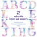 Colorful Watercolor Alphabet Clipart Watercolor Font Colorful Clip Art ...