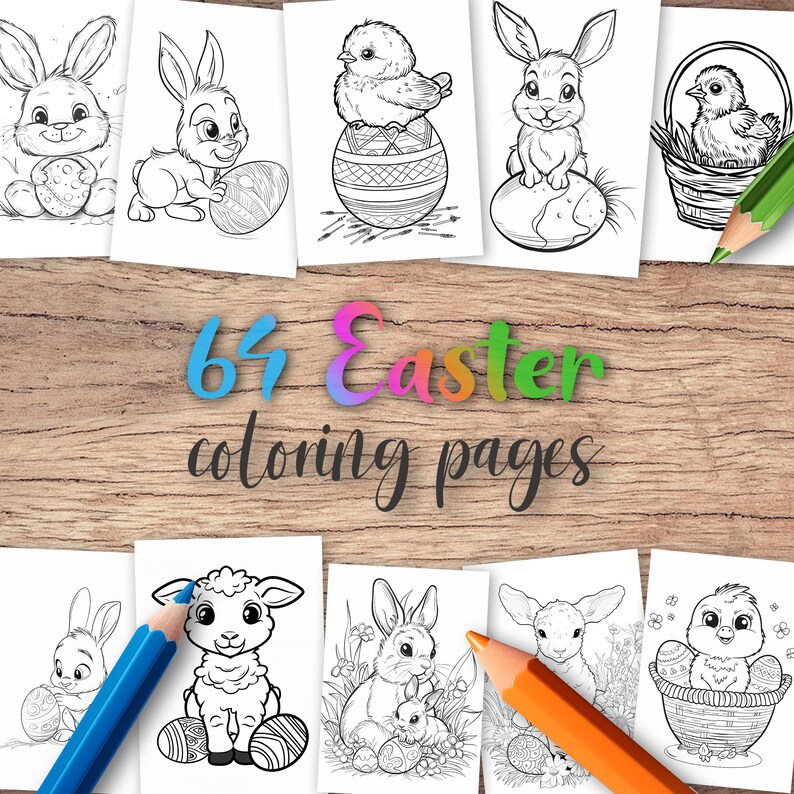 Printable Easter Coloring Pages for Kids Activity for Toddlers DIGITAL ...