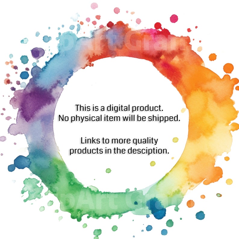 60 Watercolor Clipart Frames Watercolor Printable Scrapbook Clipart ...