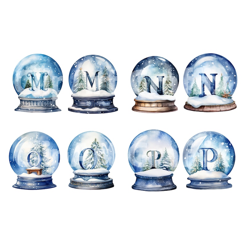 Christmas Snow Globe Letters Christmas Clipart Christmas Font Snow ...