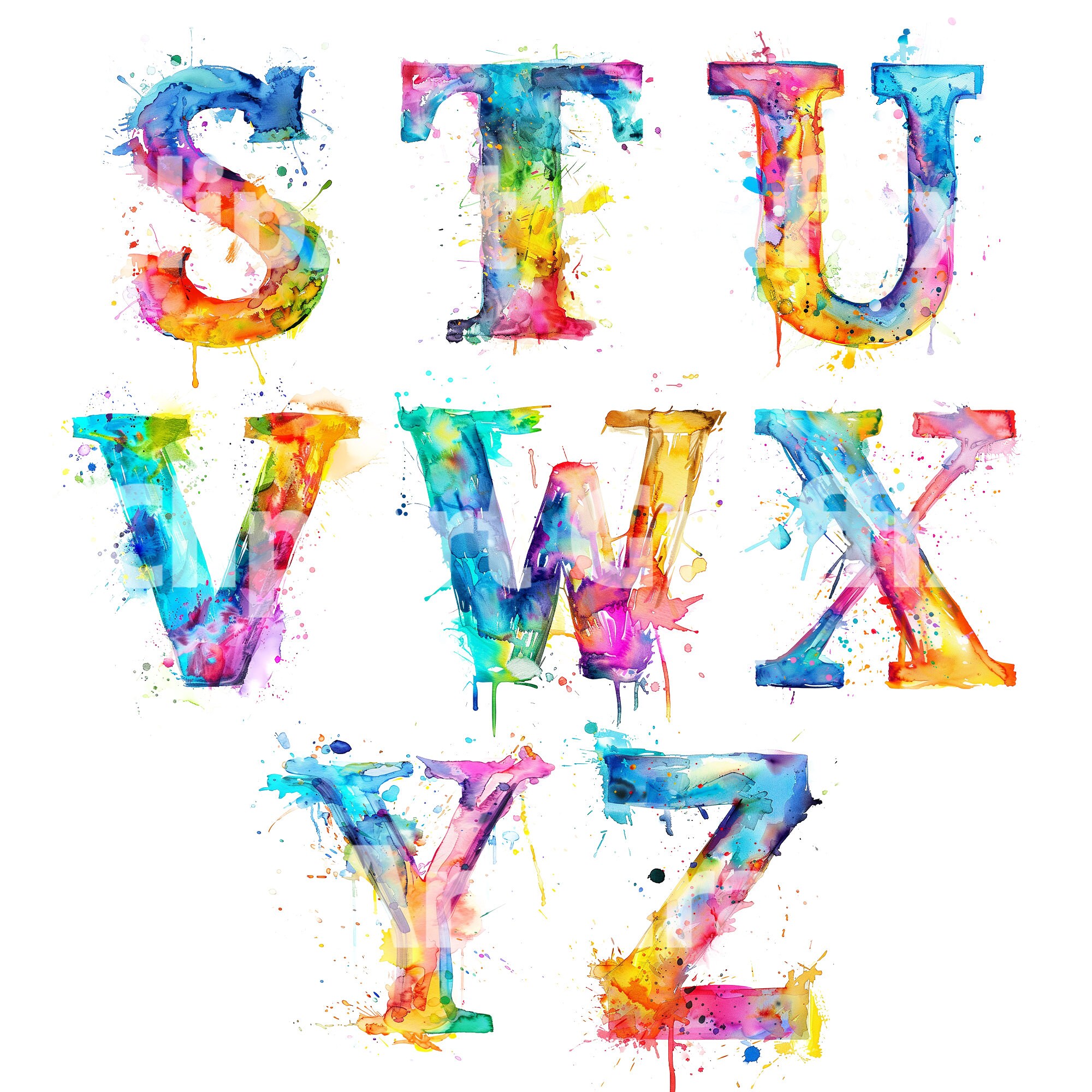 Colorful Alphabet and Numbers Colorful Font Clipart Alphabet Clip Art ...