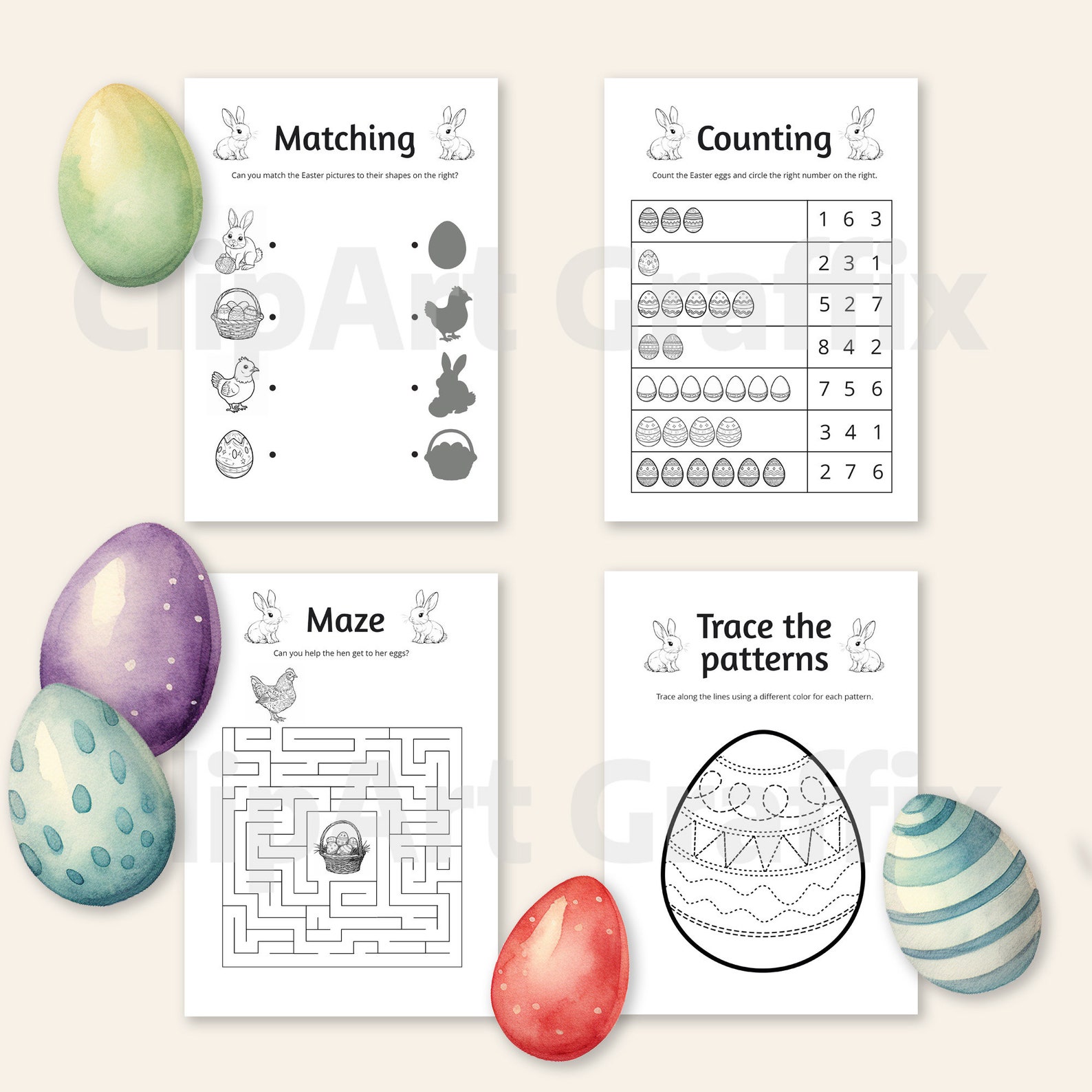 Easter Worksheets for Kids Easter Activity Pages Easter Worksheet ...