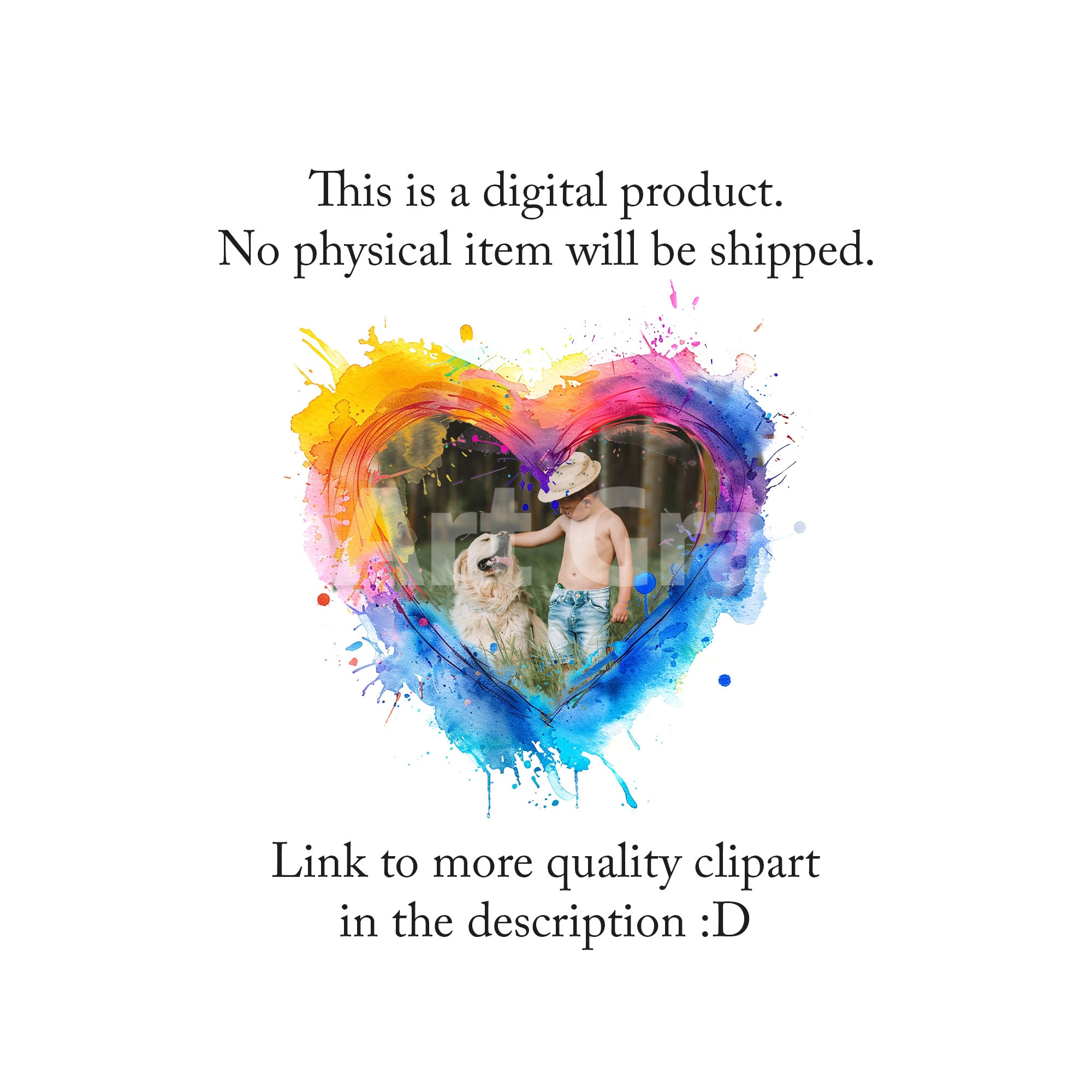 Watercolor Heart Clipart Frames Watercolour Printable Scrapbook Digital ...