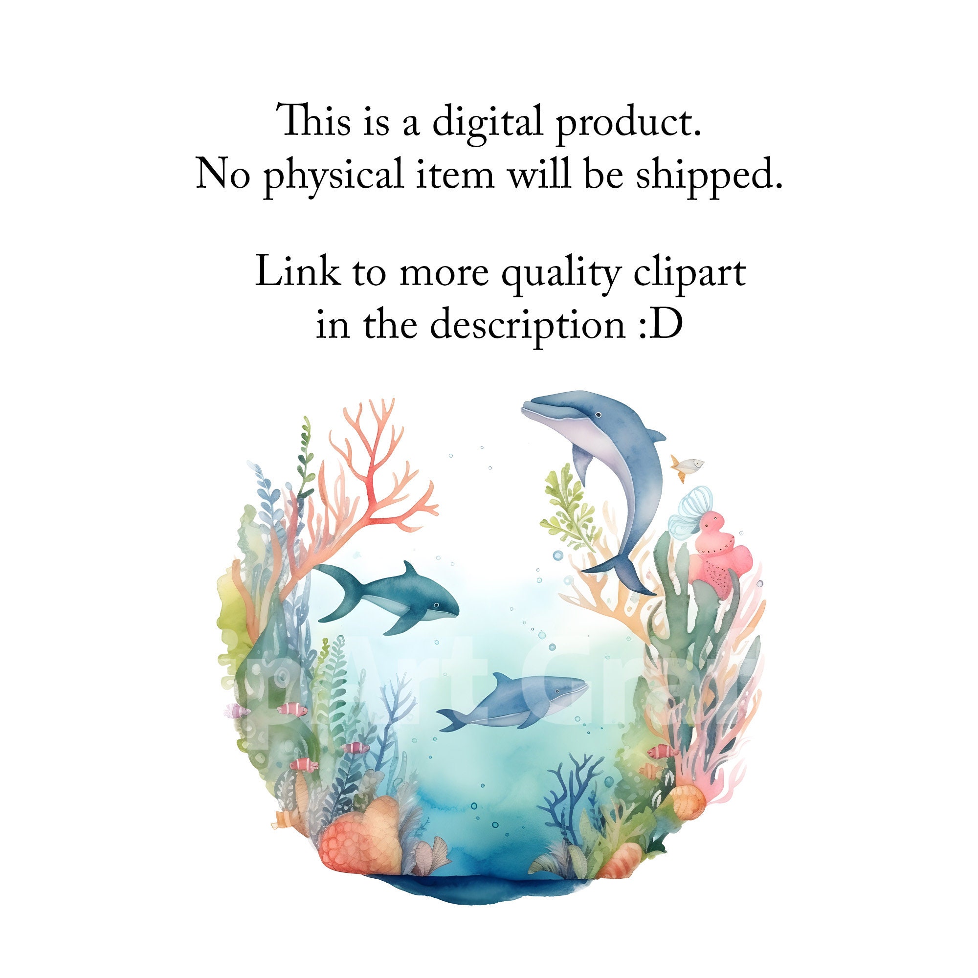 Watercolor Sea Creatures Clipart Bundle Watercolor Ocean Clip Art Sea ...