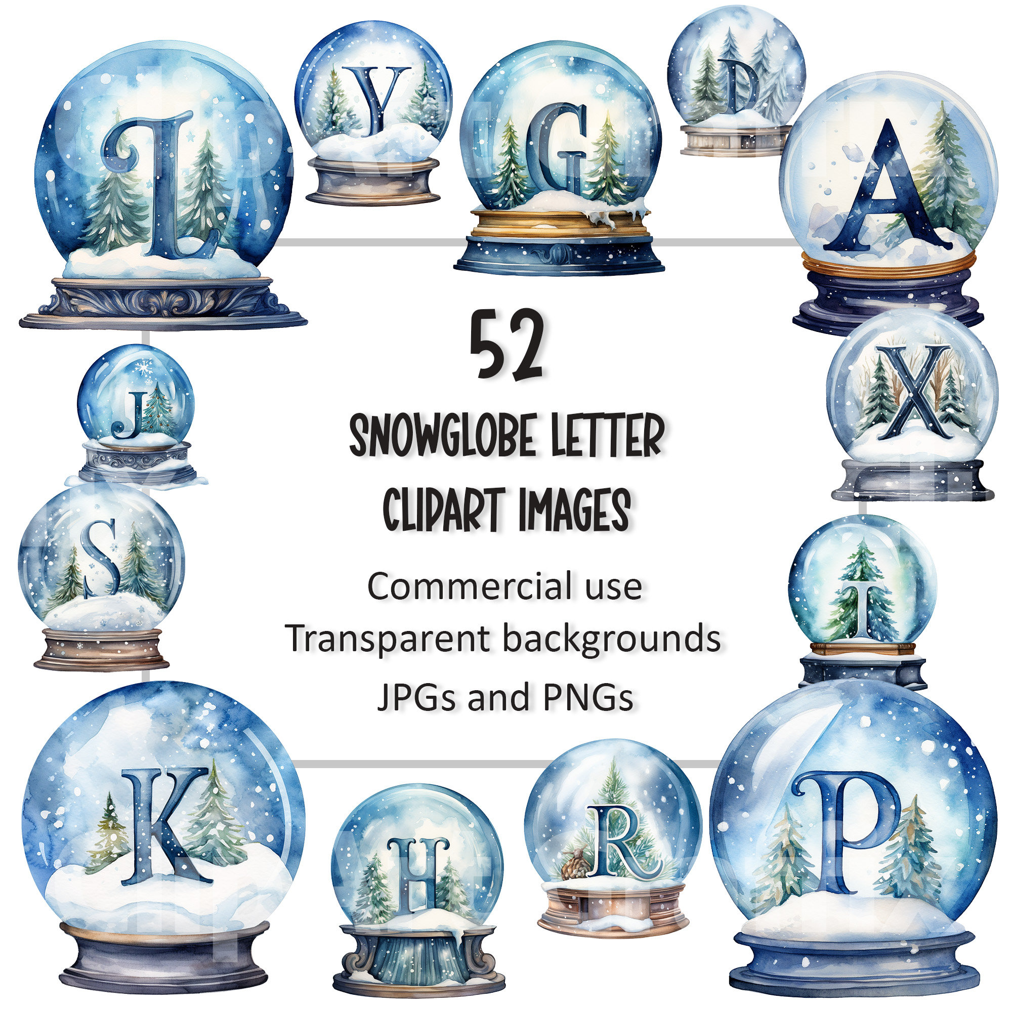 Christmas Snow Globe Letters Christmas Clipart Christmas Font Snow ...
