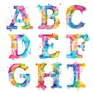 Colorful Alphabet and Numbers Colorful Font Clipart Alphabet Clip Art ...