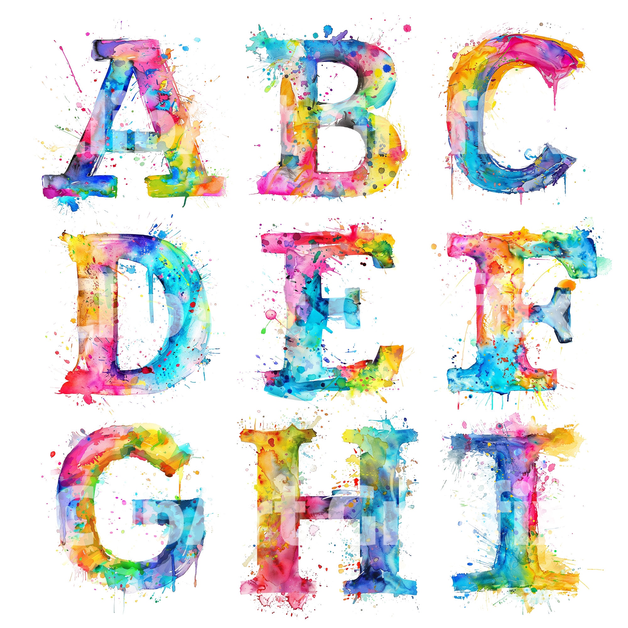 Colorful Alphabet and Numbers Colorful Font Clipart Alphabet Clip Art ...