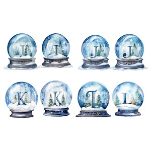 Christmas Snow Globe Letters Christmas Clipart Christmas Font Snow ...