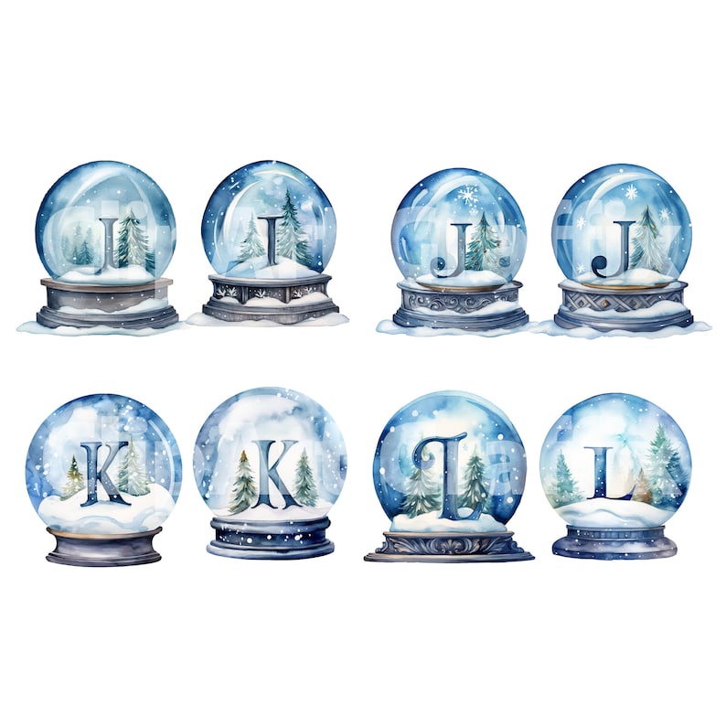 Christmas Snow Globe Letters Christmas Clipart Christmas Font Snow ...