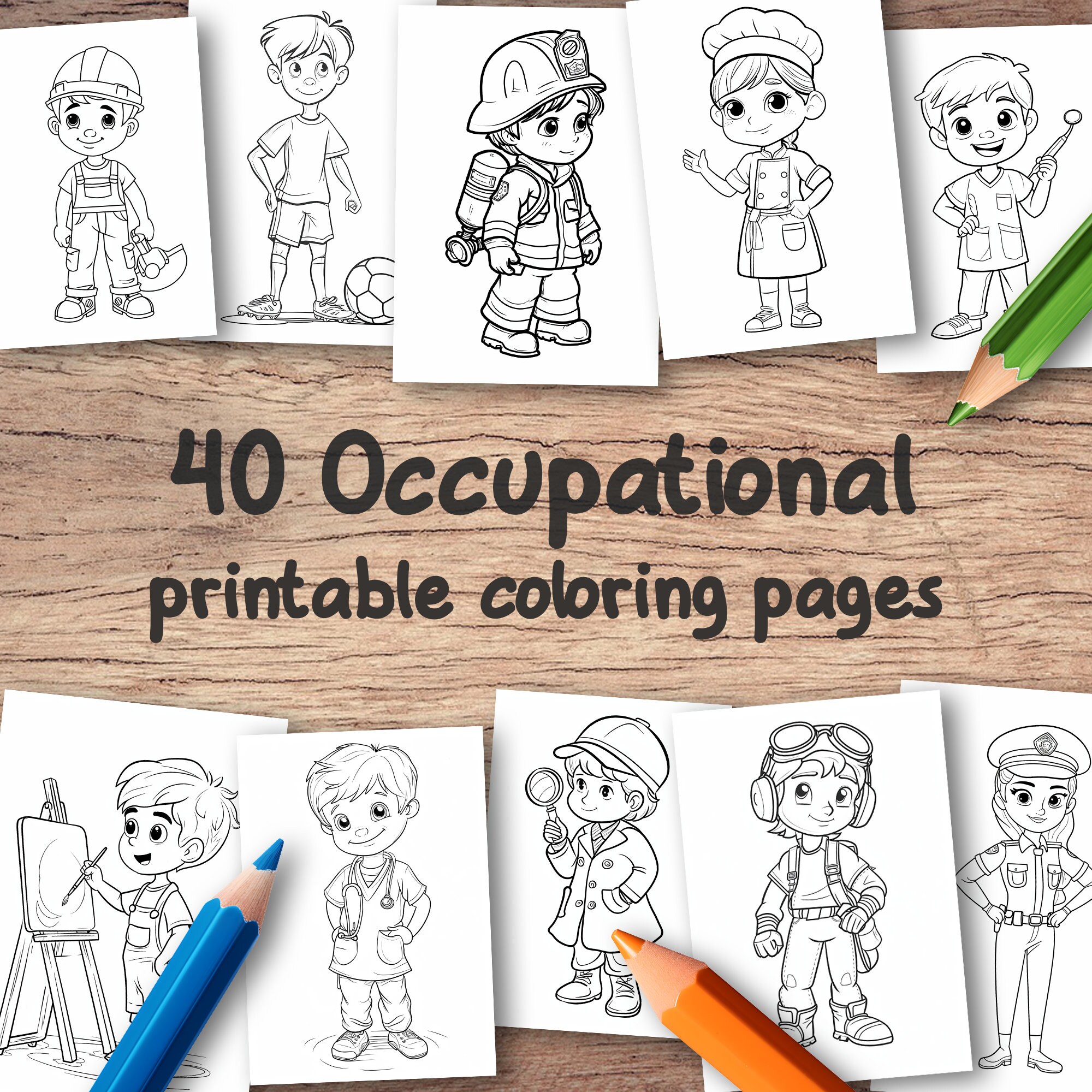 Printable Occupational Coloring Pages for Kids Job Printable Colouring ...