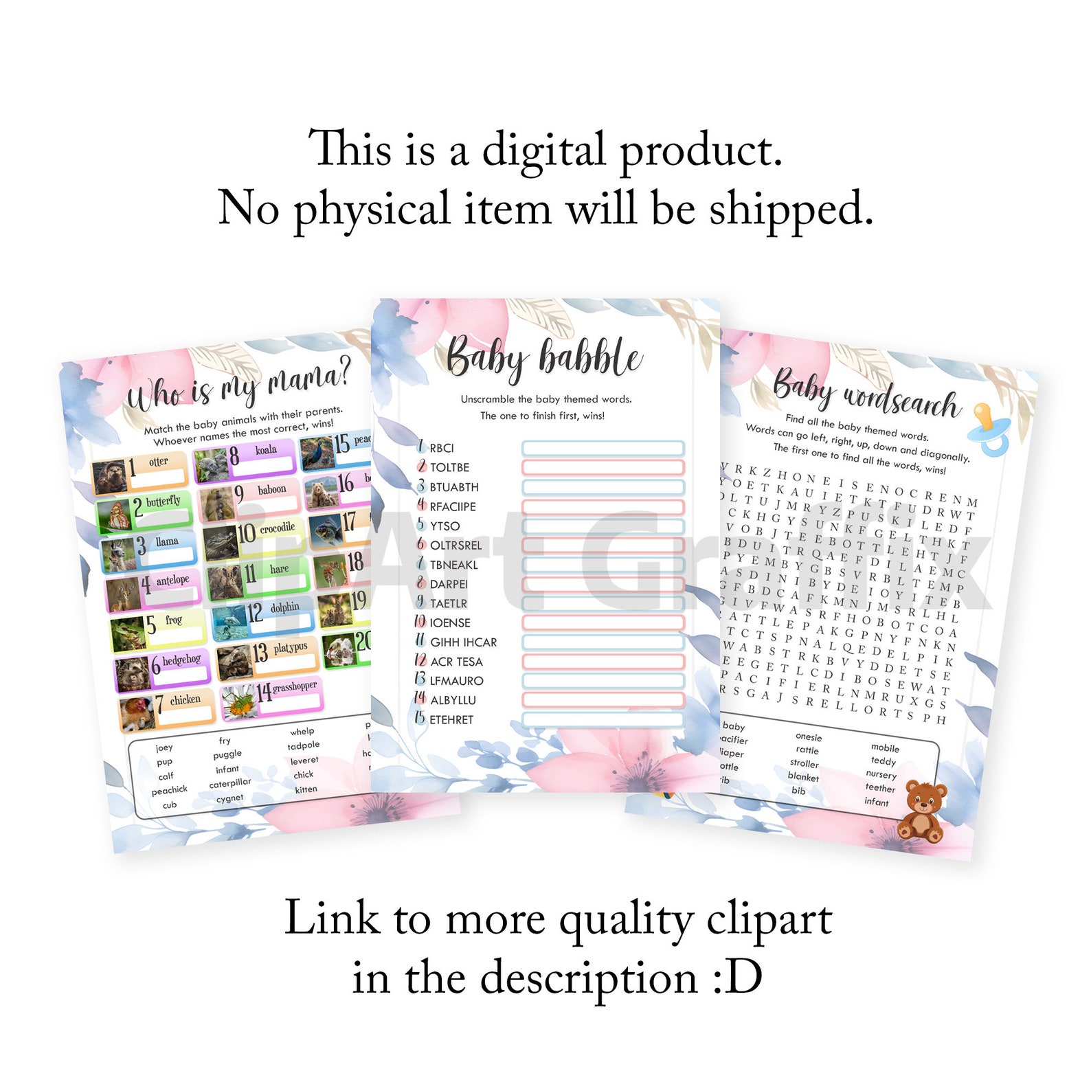 Printable Baby Shower Games | Fun Activity Sheets for Guests ...