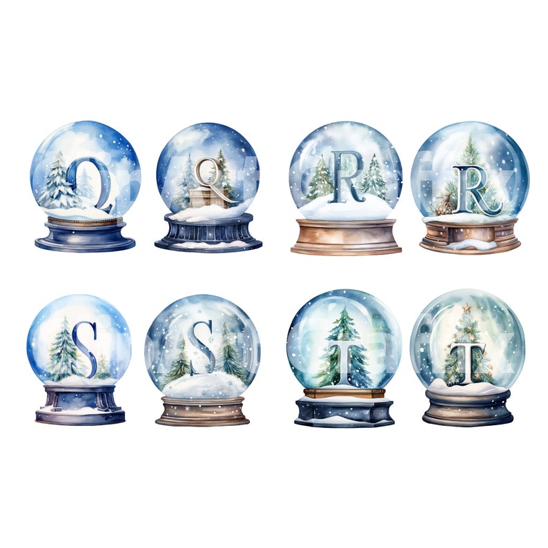Christmas Snow Globe Letters Christmas Clipart Christmas Font Snow ...