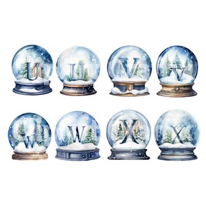 Christmas Snow Globe Letters Christmas Clipart Christmas Font Snow ...