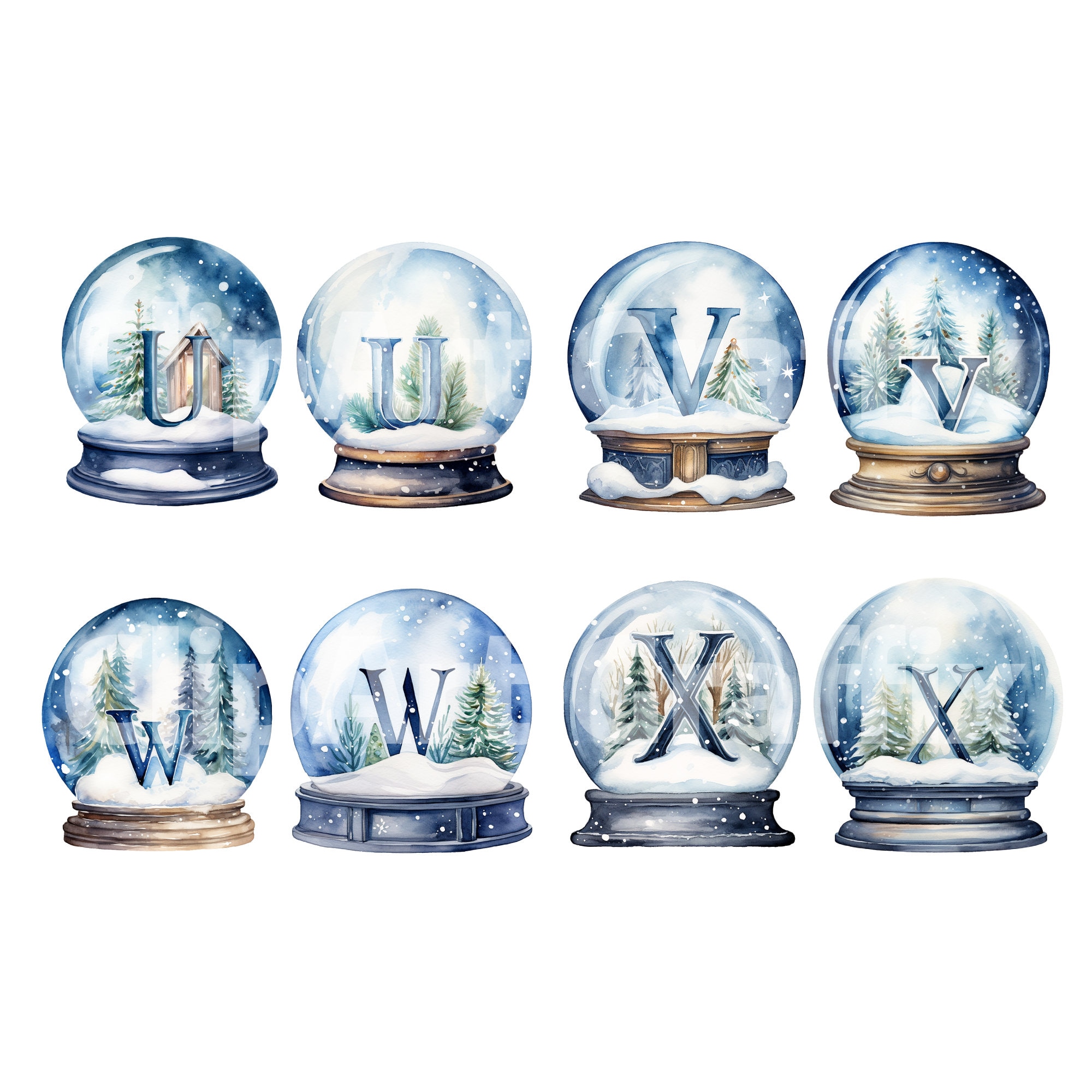 Christmas Snow Globe Letters Christmas Clipart Christmas Font Snow ...